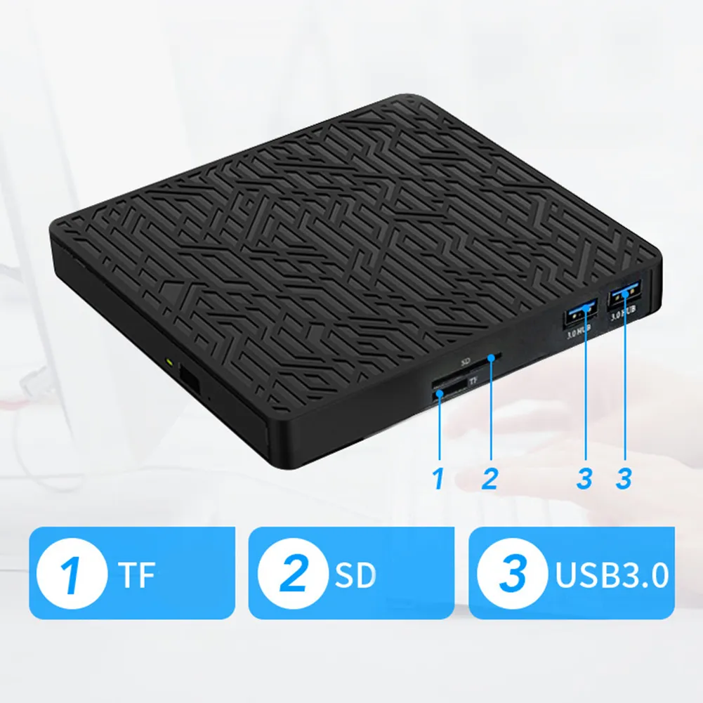 Blu-Ray External DVD Drive USB 3.0 Type-C CD Writer with SD/TF USB Slot ...