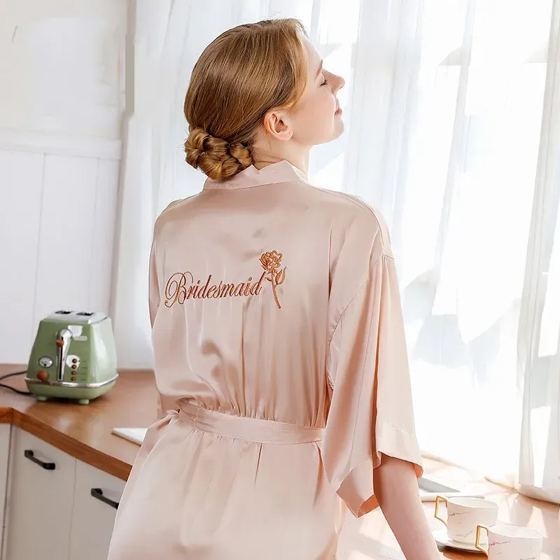 DHgate.com:Elegant Satin Kimono Robe for Brides, Bridesmaids, and ...