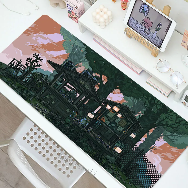 Gaming Mousepad: Pixel City Art Extra Large Computer Mouse Pad ...