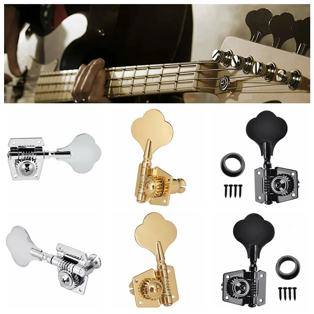 5-String Bass Tuners, Open Gear Tuning Pegs, Chrome/Gold/Black, Set of ...