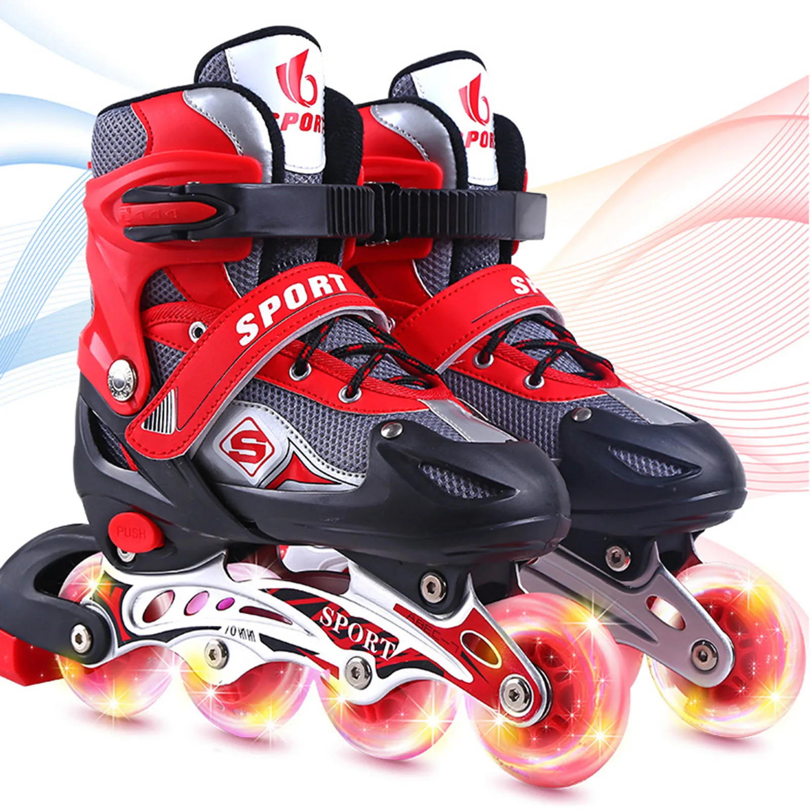 Adjustable Inline Skates with 4 Illuminating Wheels - Safe and ...