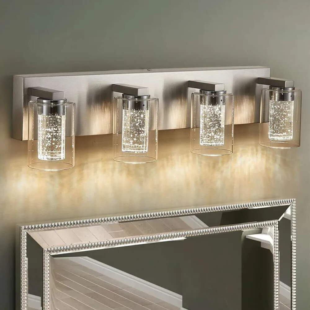 DHgate.com:Modern 4-Light Nickel Vanity Light with Dimmable Color ...