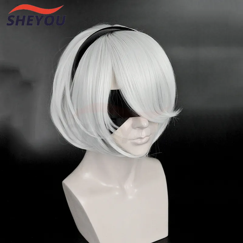 NieR:Automata 2B YoRHa No. 2 Type B Heroine Bobo Cosplay blonde hair ...