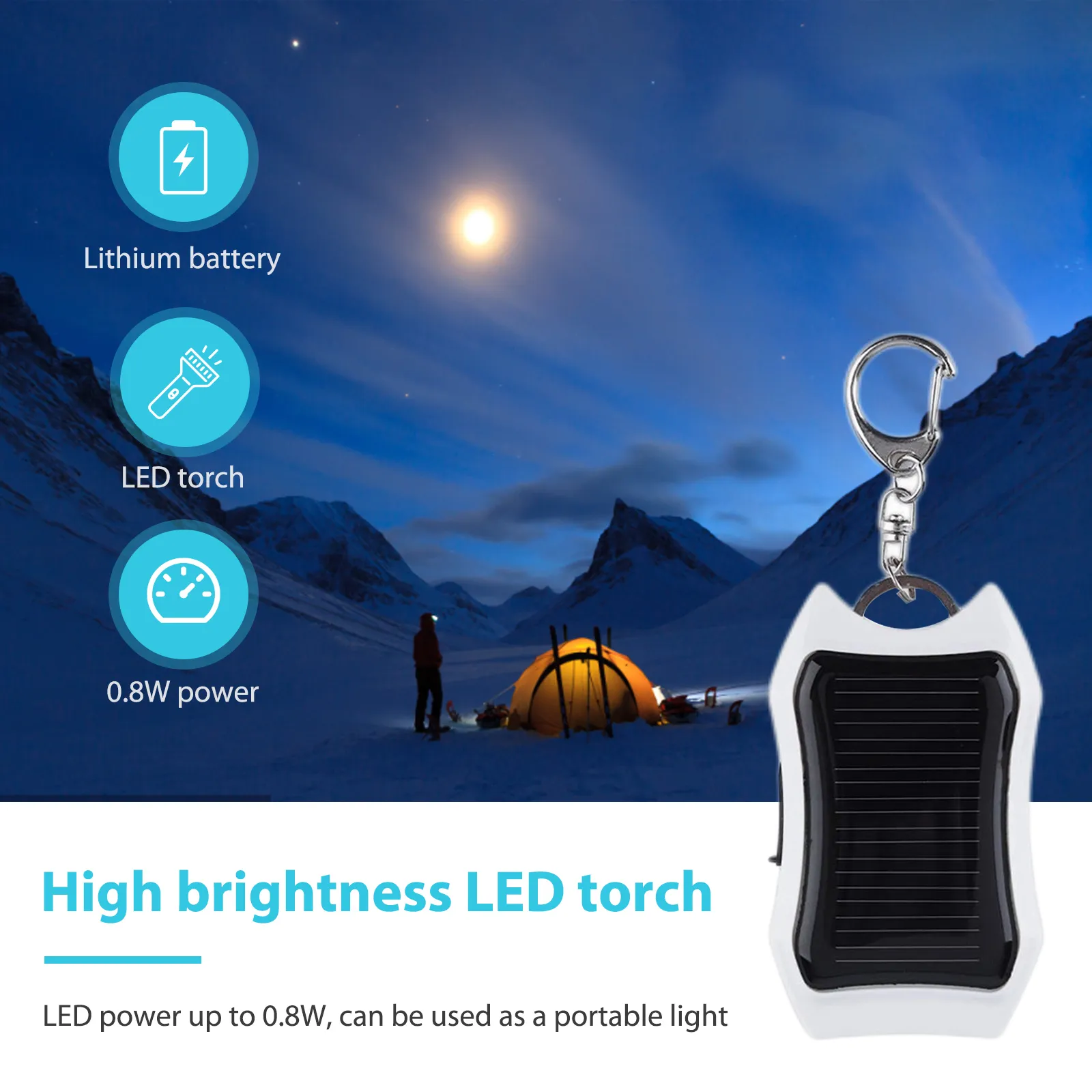 Mini Power Bank Keychain External USB Solar 950mAh Cell Phone Backup ...