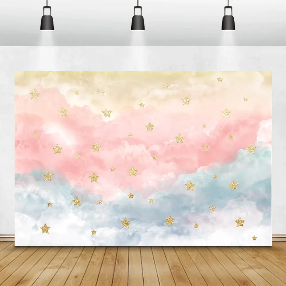 Laeacco Rainbow Sky Gradient Backdrop Baby Shower Newborn Birthday ...