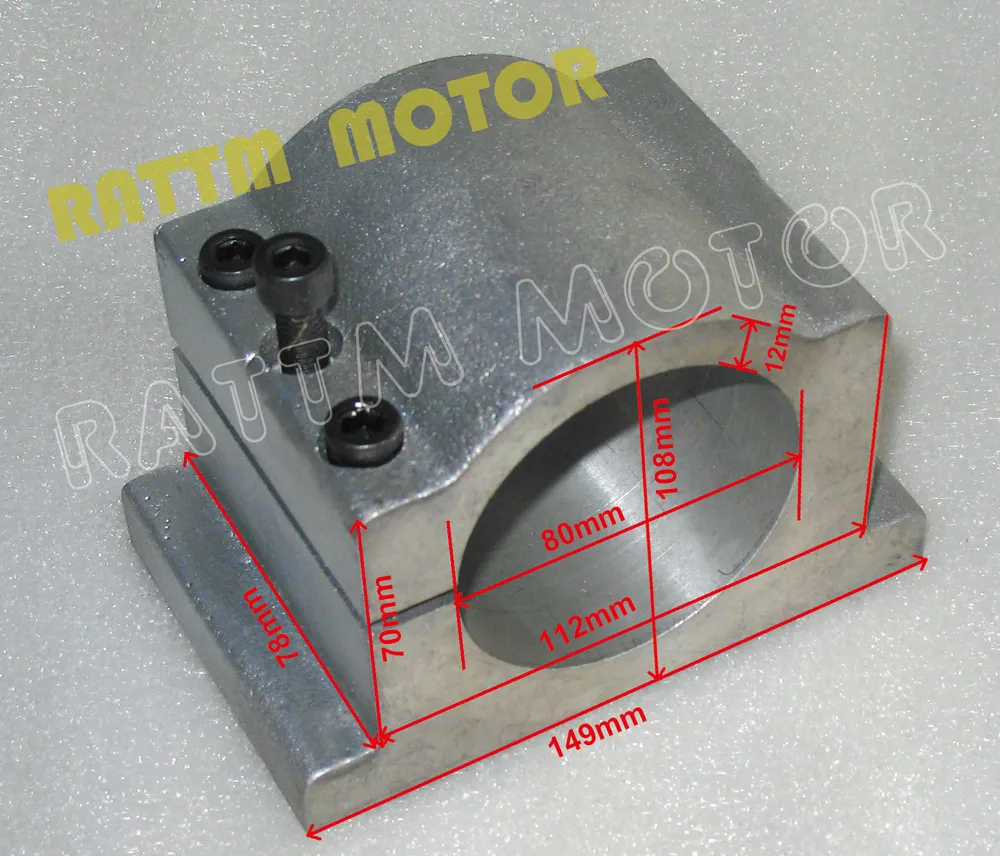 80mm DIAMETER Spindle Motor Clamp CAST ALUMINIUM BRACKET Mount With ...