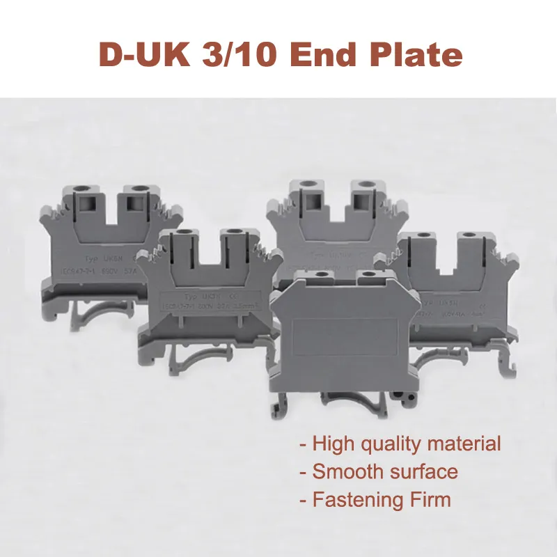 50/D-UK3/10 End Plate Din Rail Screw Type Terminal Block UK-3N UK-5N UK ...