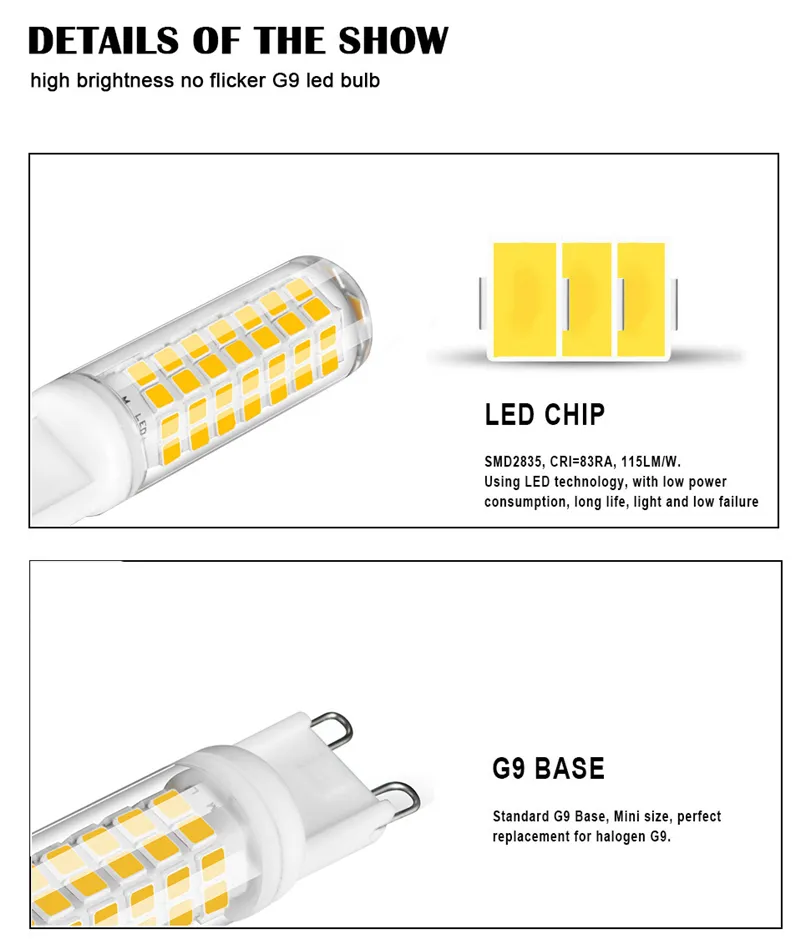 DHgate.com:Super Bright G9 LED Bulb, 15W (220V) Warm/Cool White ...