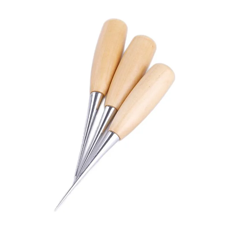 Leather Stitching Punch with Wooden Handle Awl Hole Punch Tool for DIY ...
