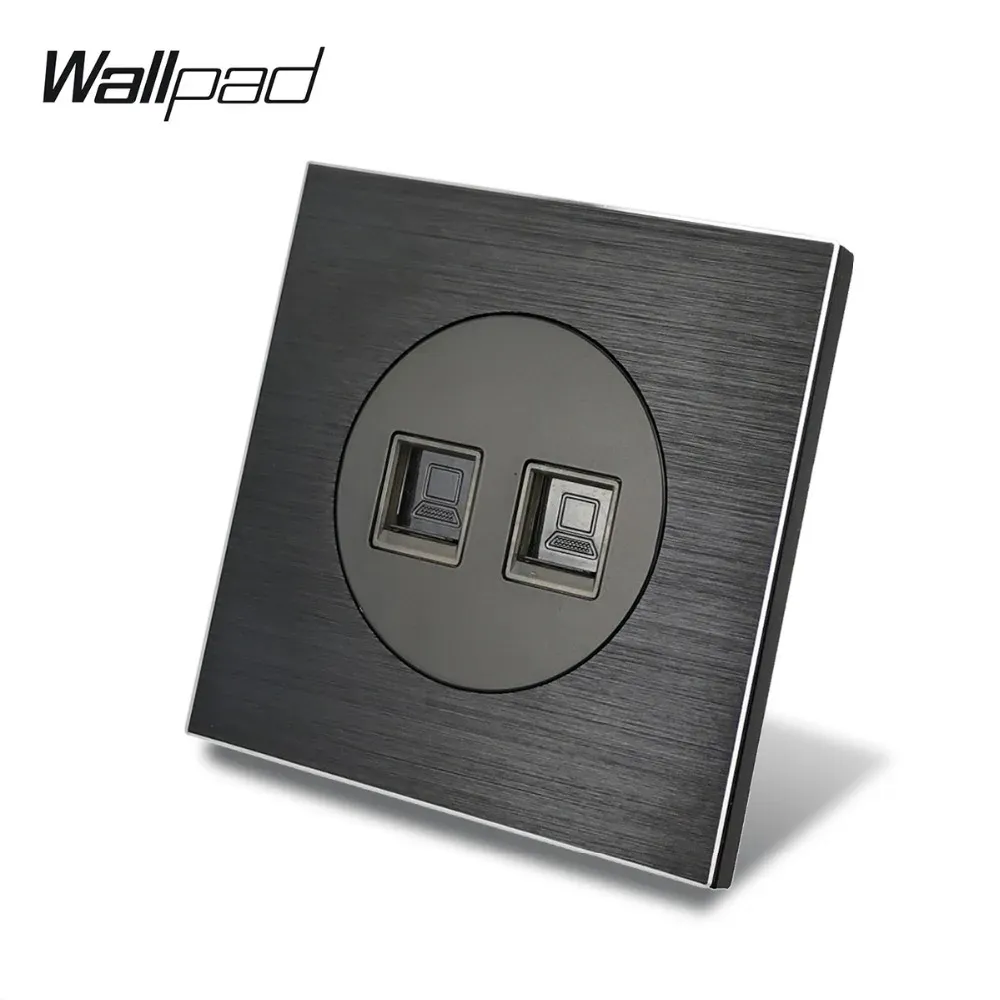 DHgate.com:Wallpad L6 Brushed Aluminum Double Outlet PC Data CAT6 ...