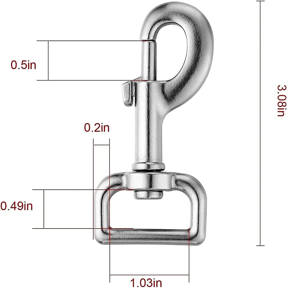 Heavy Duty Swivel Eye Bolt Snap Hooks - Premium Dog Leash Clips, 65mm ...