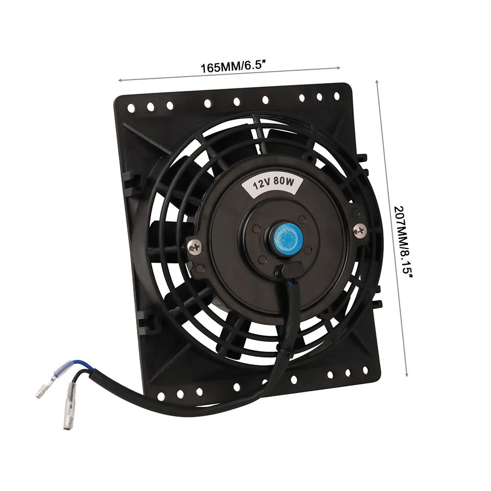 Powerful 6 Inch 650CFM Universal Slim Radiator Cooling Fans w/ Mount ...