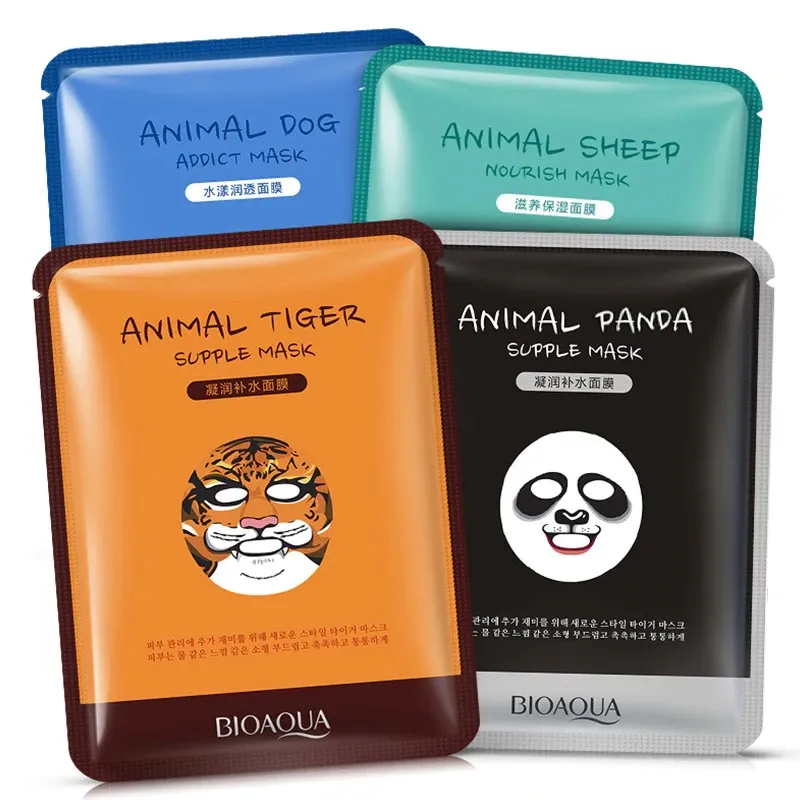 DHgate.com:BIOAQUA 4Pcs Moisturizing Facial Sheet Mask Cute Animal Face ...