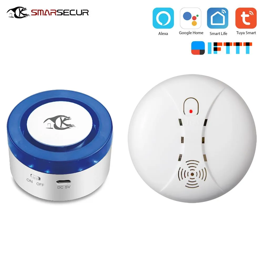 433MHz WiFi Smart Siren: Reliable Home Security with Smoke Detection ...