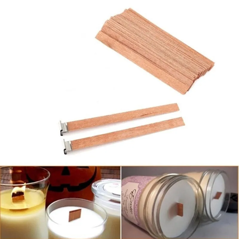 Wooden Candles Wick With Sustainer Tab DIY Candle Making Supplies Soy ...