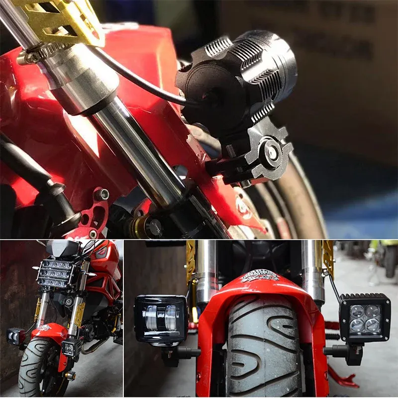 M8 M6 Bolt Mini CNC Motorcycle Headlight Fog Light Brackets Mount Bike ...