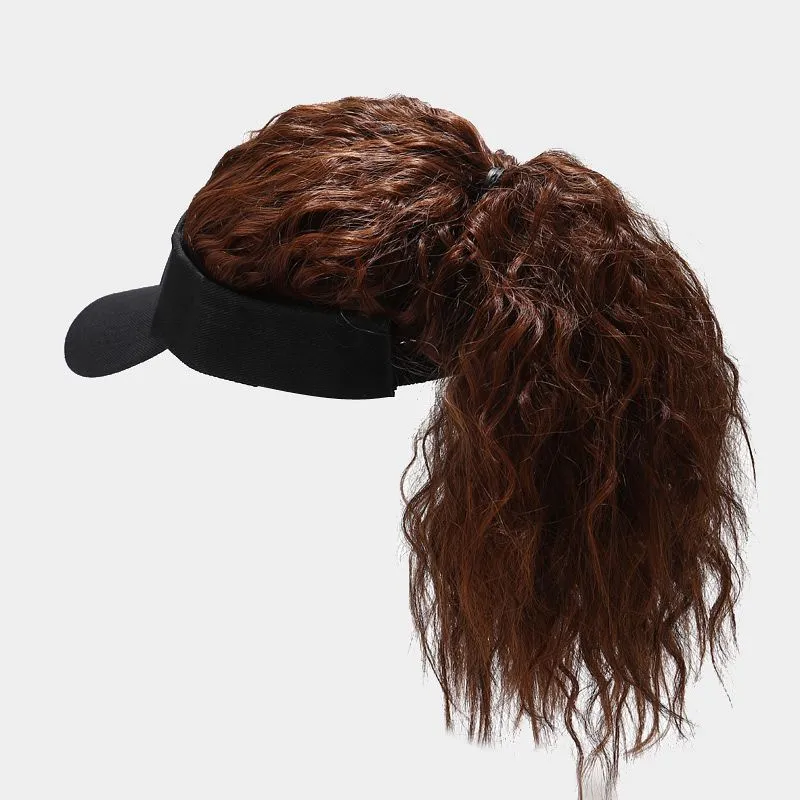Small Curly Hair High Ponytail Baseball Cap Wig with Natural Fluffy ...