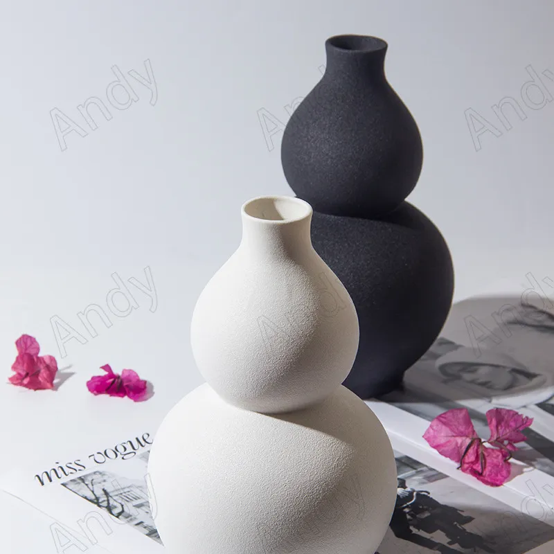 Elegant Flower Vases - Modern Frosted Gourd Ceramic Vase, Decorative ...