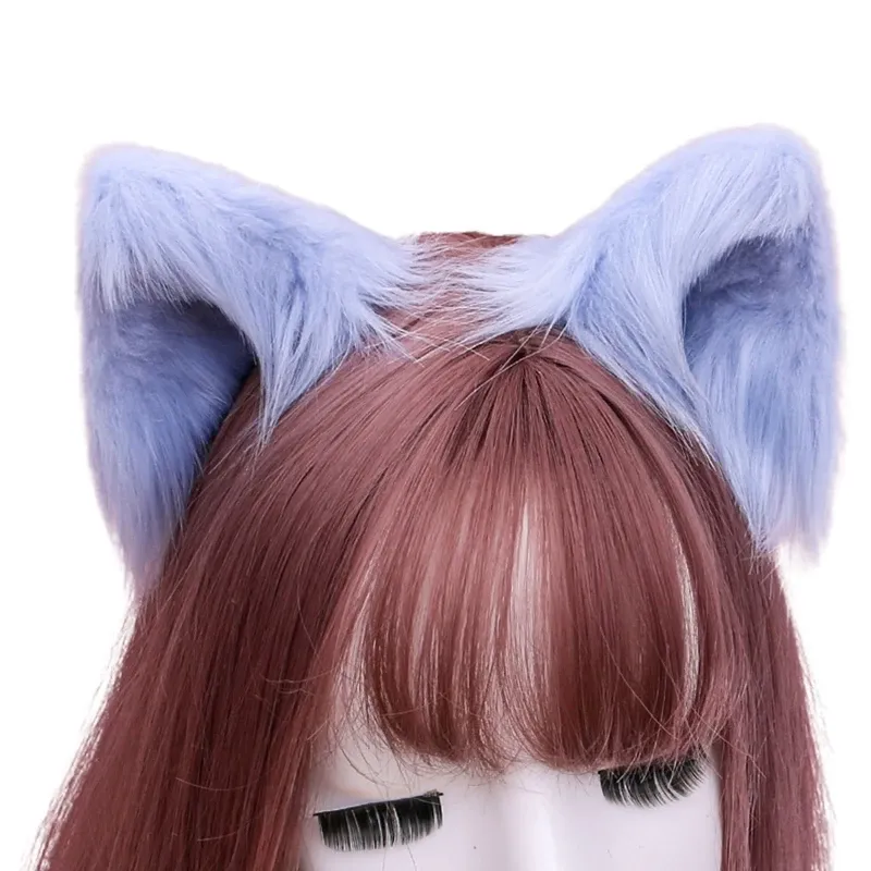 Furry Animal Beast Ears Hair Clip Anime Lolita Wolf Cat Cosplay ...