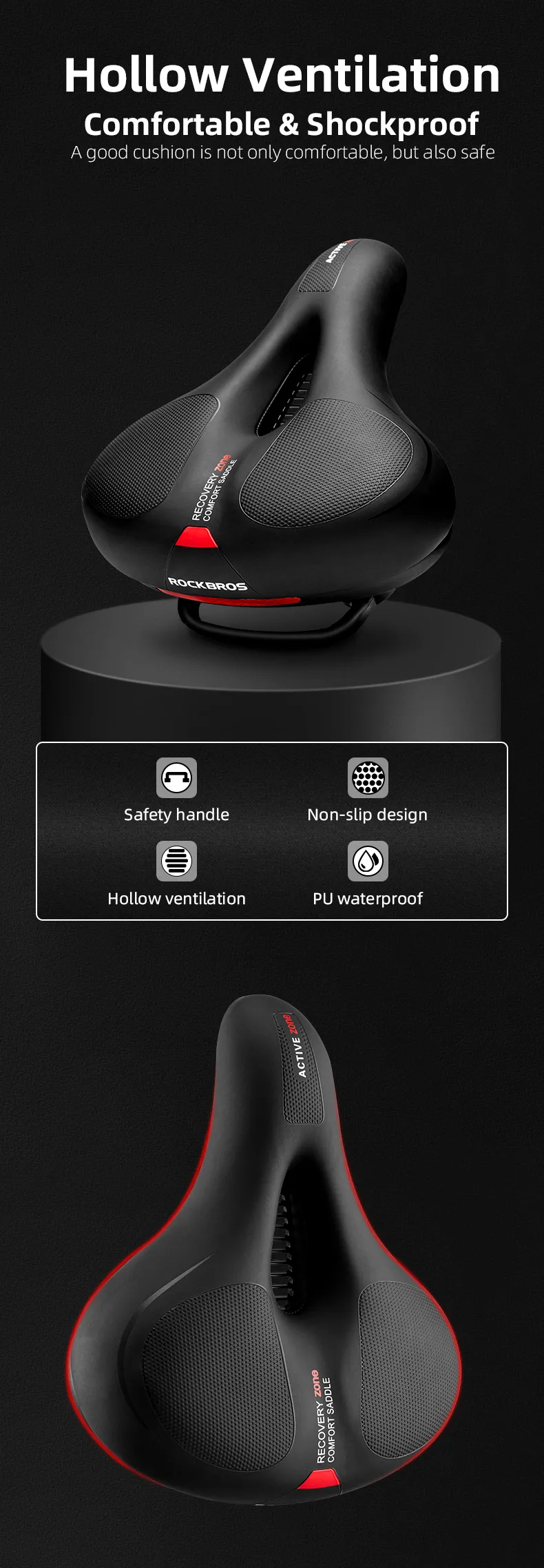 Breathable Bicycle Seat - Soft Thickened Sponge Comfort Bike Saddle for Casual Road MTB Cycling ...