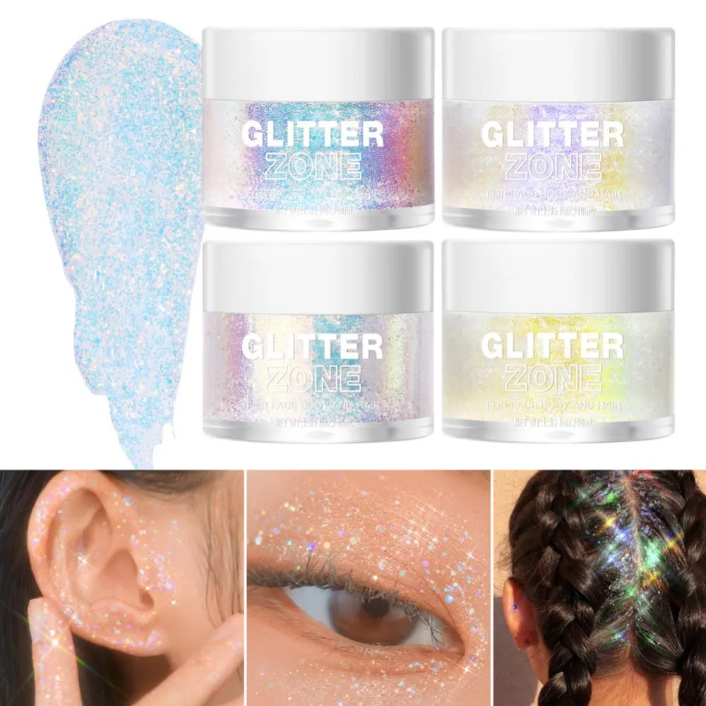 Multicolor Face Body Gel Glitter Highlighter Shimmer Sequins Cream for ...