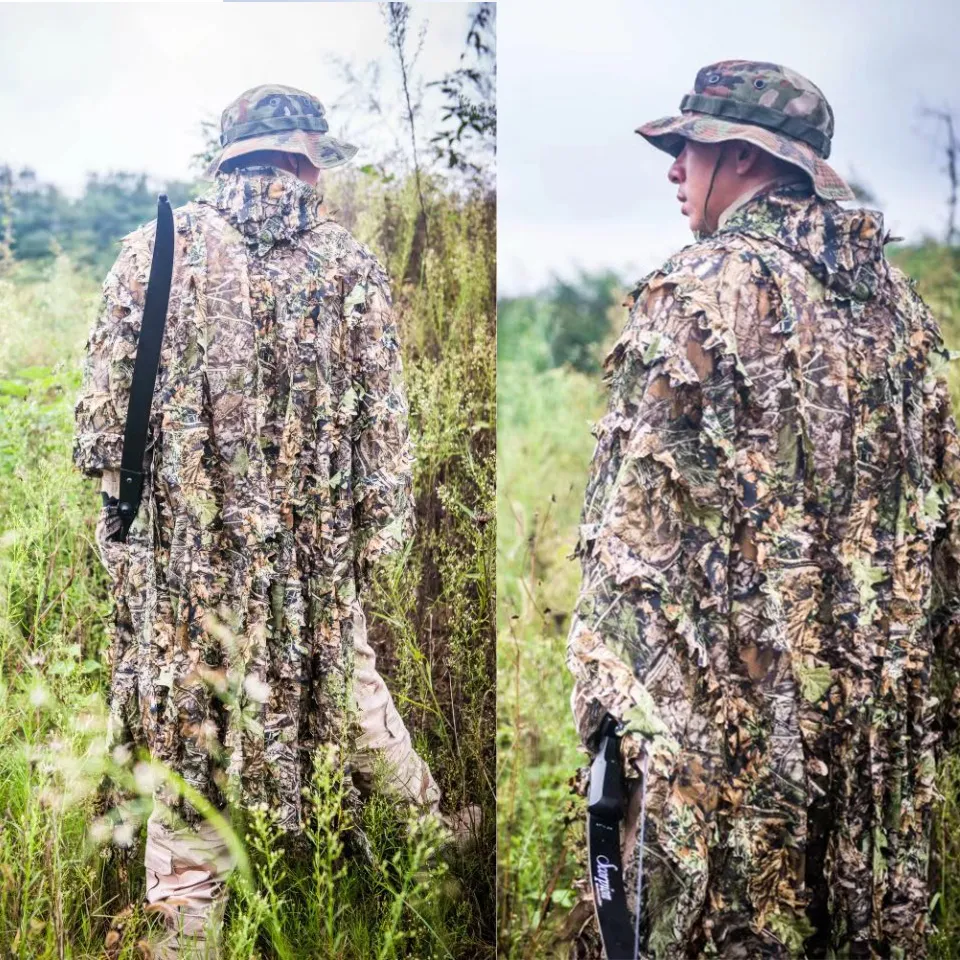 3D Camo Hunting Suit - Leafy Ghillie Suit, Bionic Camouflage Training ...