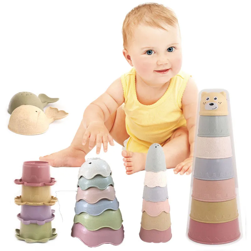 Baby Stacking Cups Toys - Early Educational Bath Toys, Stack Tower ...
