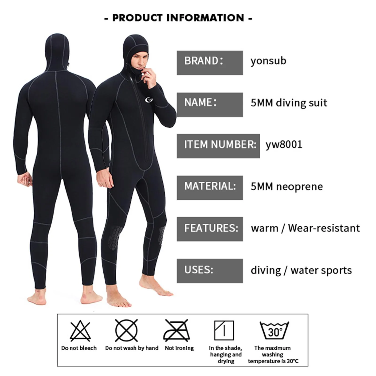 DHgate.com:Mens 5mm Neoprene Hooded Full-Body Wetsuit for Kayaking ...