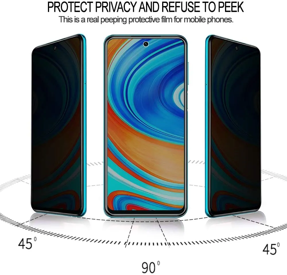Privacy Screen Protector for Xiaomi Poco X3 NFC, Tempered Glass, Full ...