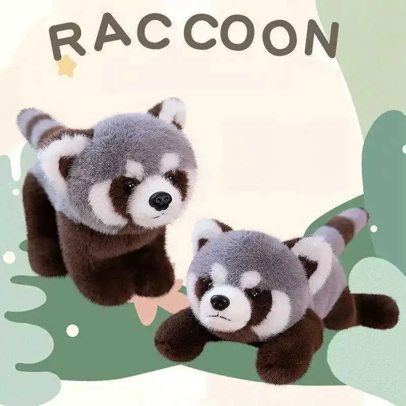 Peluş Bebek 45 ~ 80cm Gri Raccoon Peluş Oyuncak Bebek Simation Vahşi ...