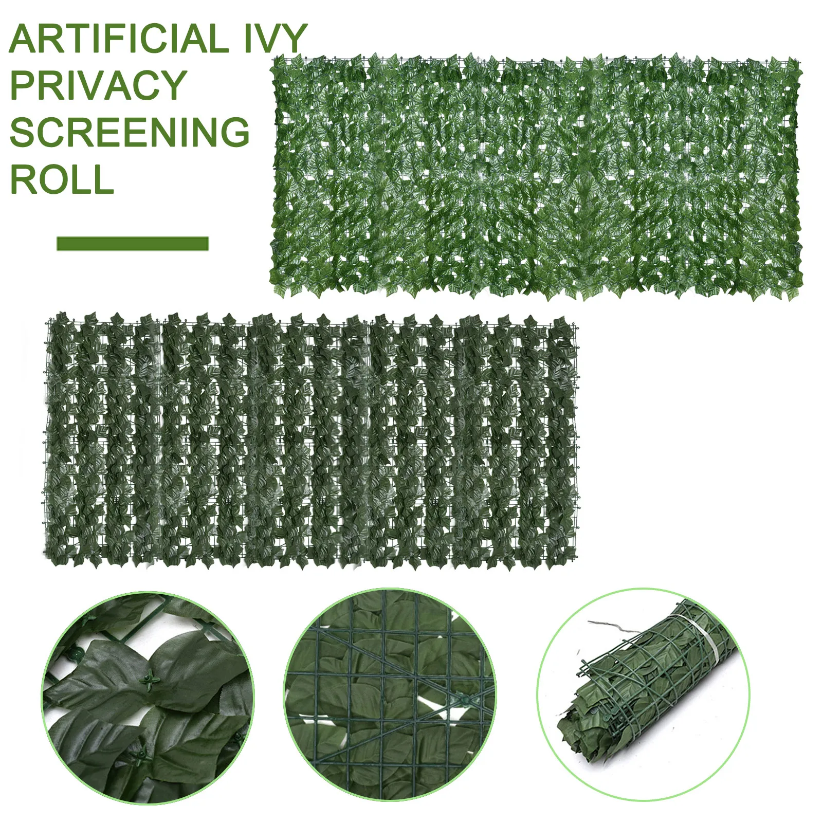 Artificial Green Leaf Privacy Screen - Realistic Hedge Screening Rolls ...