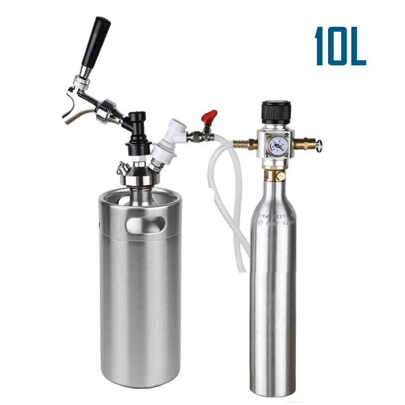 Portable 10L Mini Co2 Growler Keg Set With 90 PSI Co2 Charger, Soda ...
