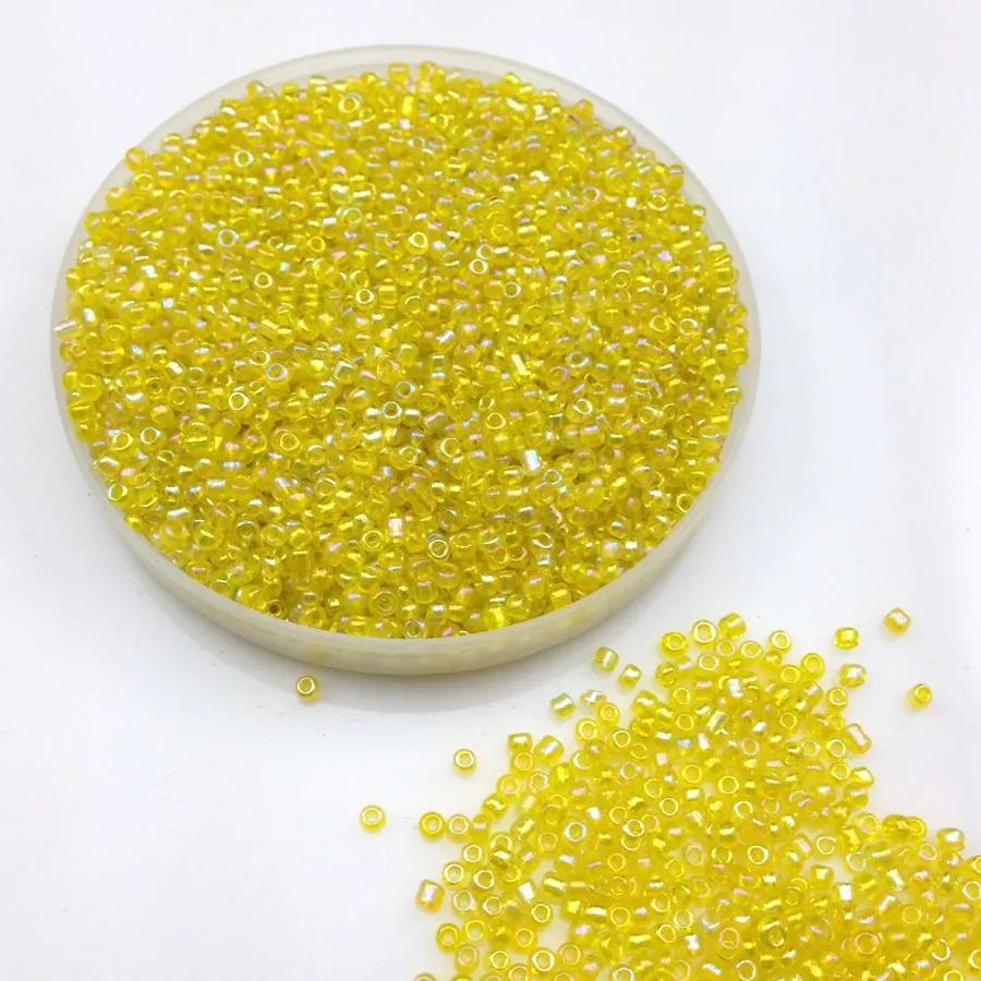 16g 2mm AB Transparent Round Loose Spacer Beads Czech Glass Seed Beads ...