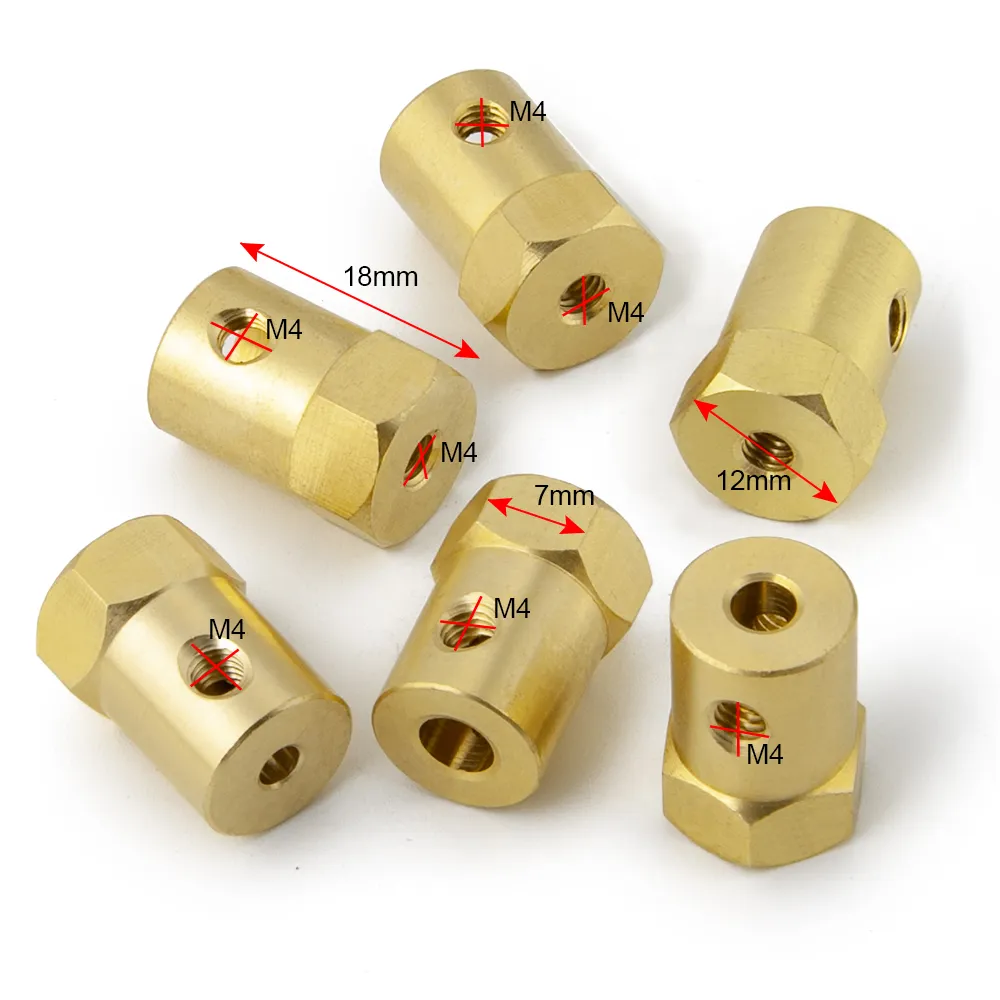 Brass Hex Coupling Coupler Wheel Hex Sleeve Adapter, 3/4/5/6/7/8mm RC ...