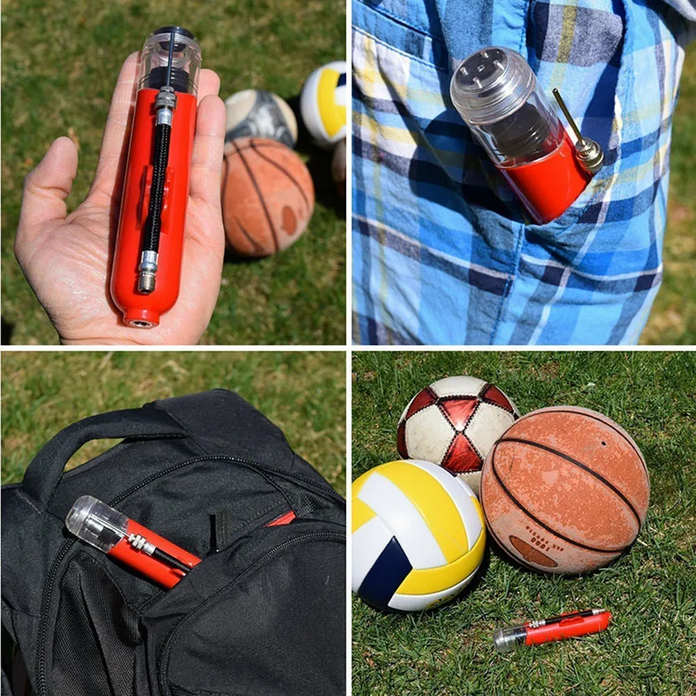 Portable Ball Pump with Multi-Use Needles & Nozzles for Sports Balls ...