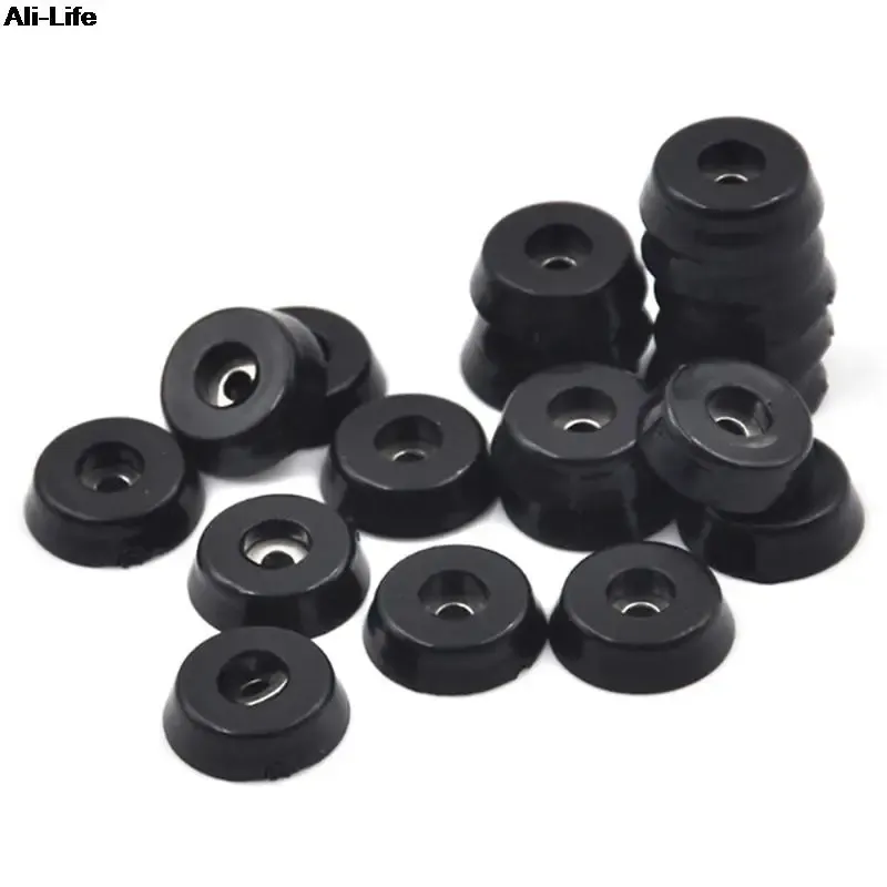 Black Conical Rubber Furniture Feet: Anti-Slip, Shock-Absorbing, Floor ...