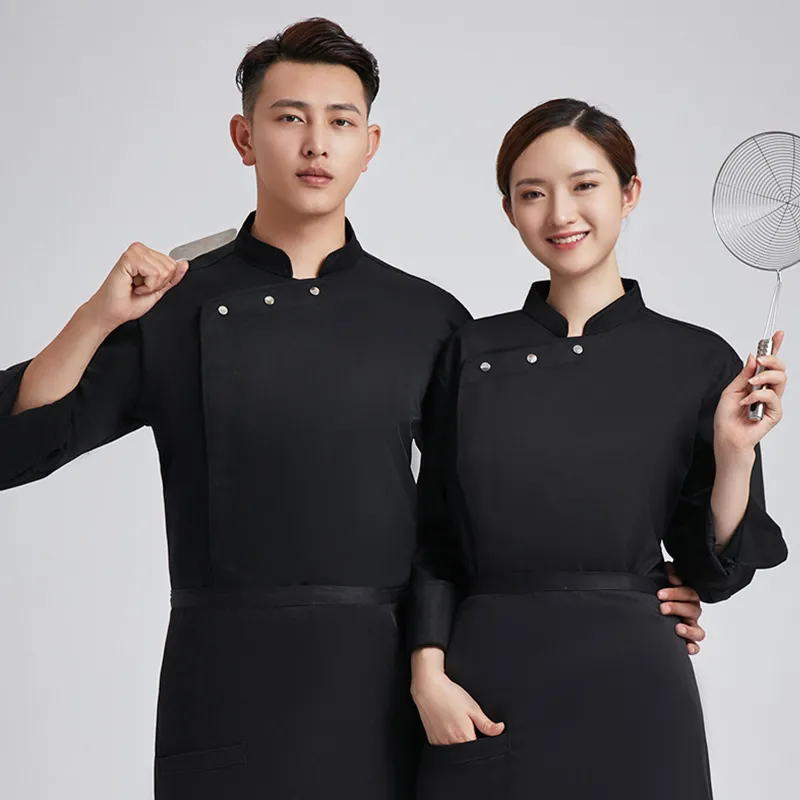 Restaurant Mens Chef Jacket Hotel Kitchen Uniform Catering Cook Shirt ...