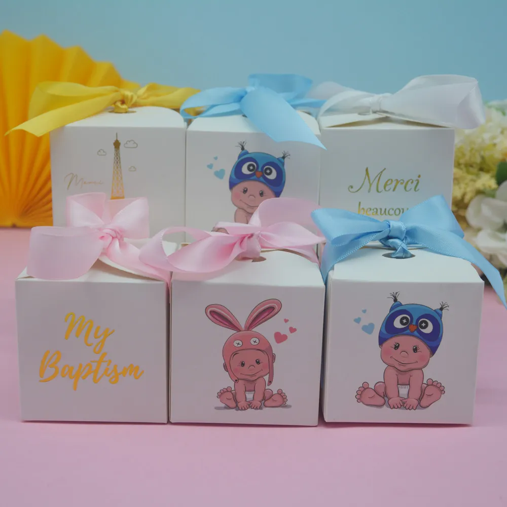 DHgate.com:Bronzing Baptism Favor Boxes - 20 Pack of Foldable White ...