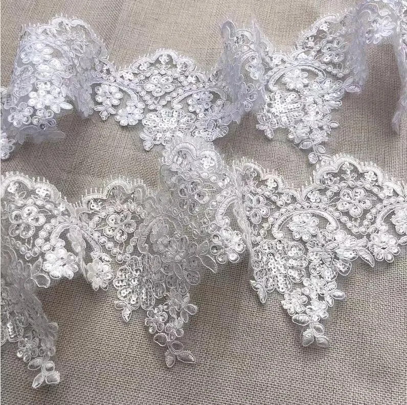 DHgate.com:1 Meter 13cm Cording Venise Lace Fabric Bling Sequin Flower ...