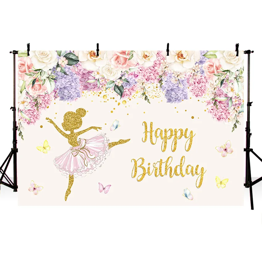 Mehofond Birthday Party Backdrop Gold Ballet Dancer... From Ddmyfriend ...