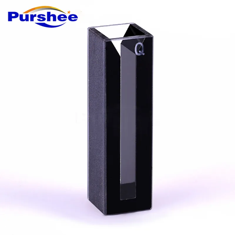 2-Pack 1.4ml Micro JGS1 Quartz Cuvette Cells with Black Walls and Lid ...