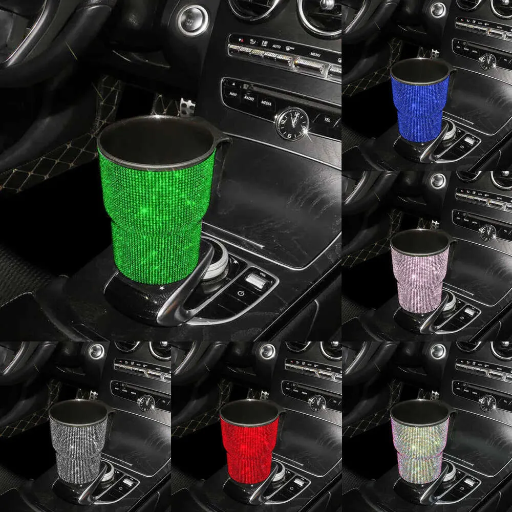 Crystal Embellished Vehicle Garbage Dust Case Stylish Storage Box For ...