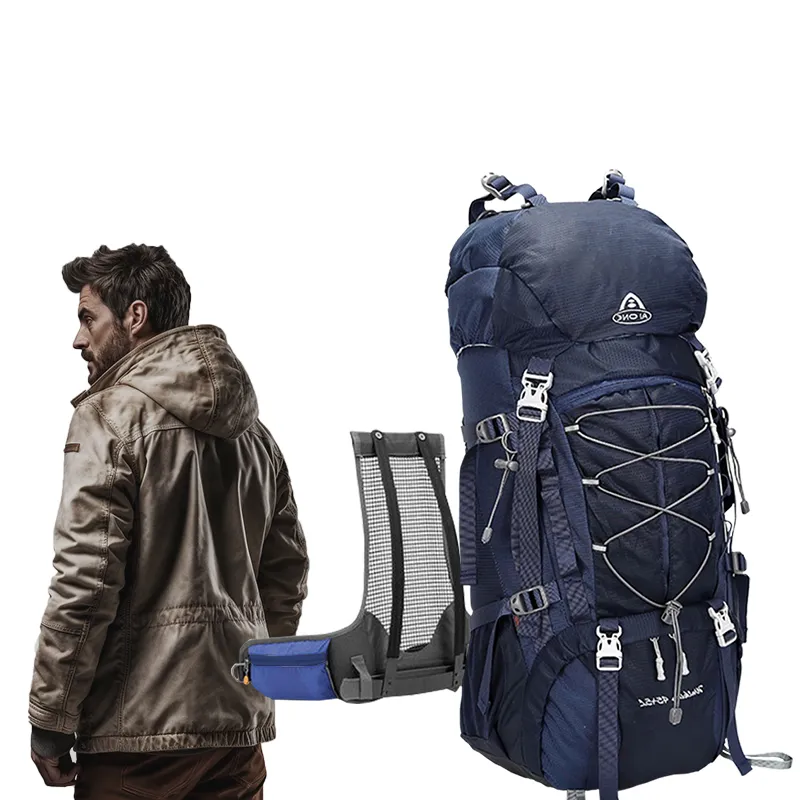 50L Backpack Large Capacity Mountaineering Bag Durable Outdoor Hiking ...