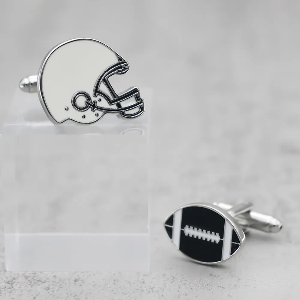 DHgate.com:Copper Sport Cufflinks with Rugby Ball and Helmet Design for ...