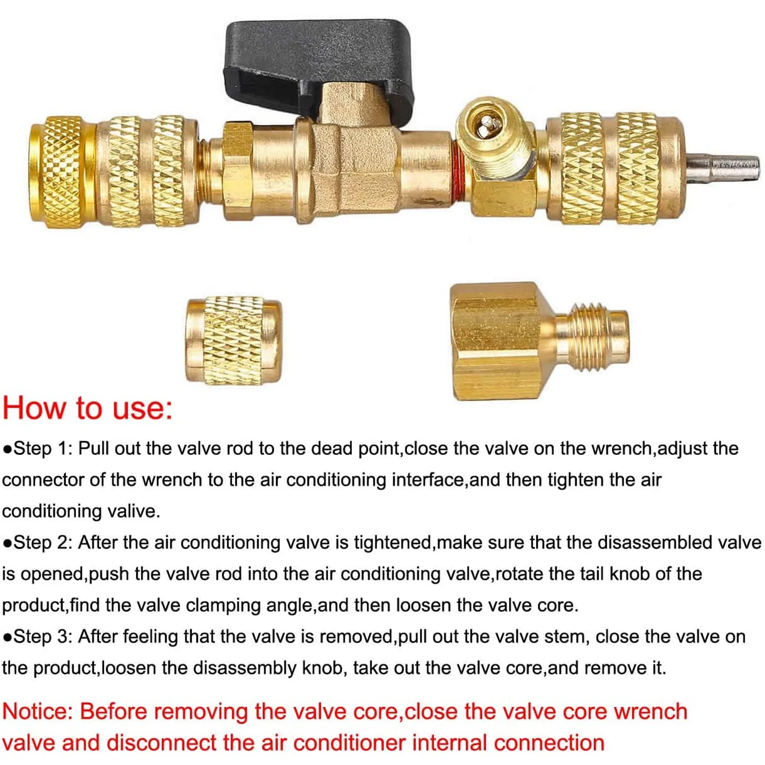 Valve Stem Removal Tool HVAC Valve Core Removal Tool - 1/4 Inch Mega ...