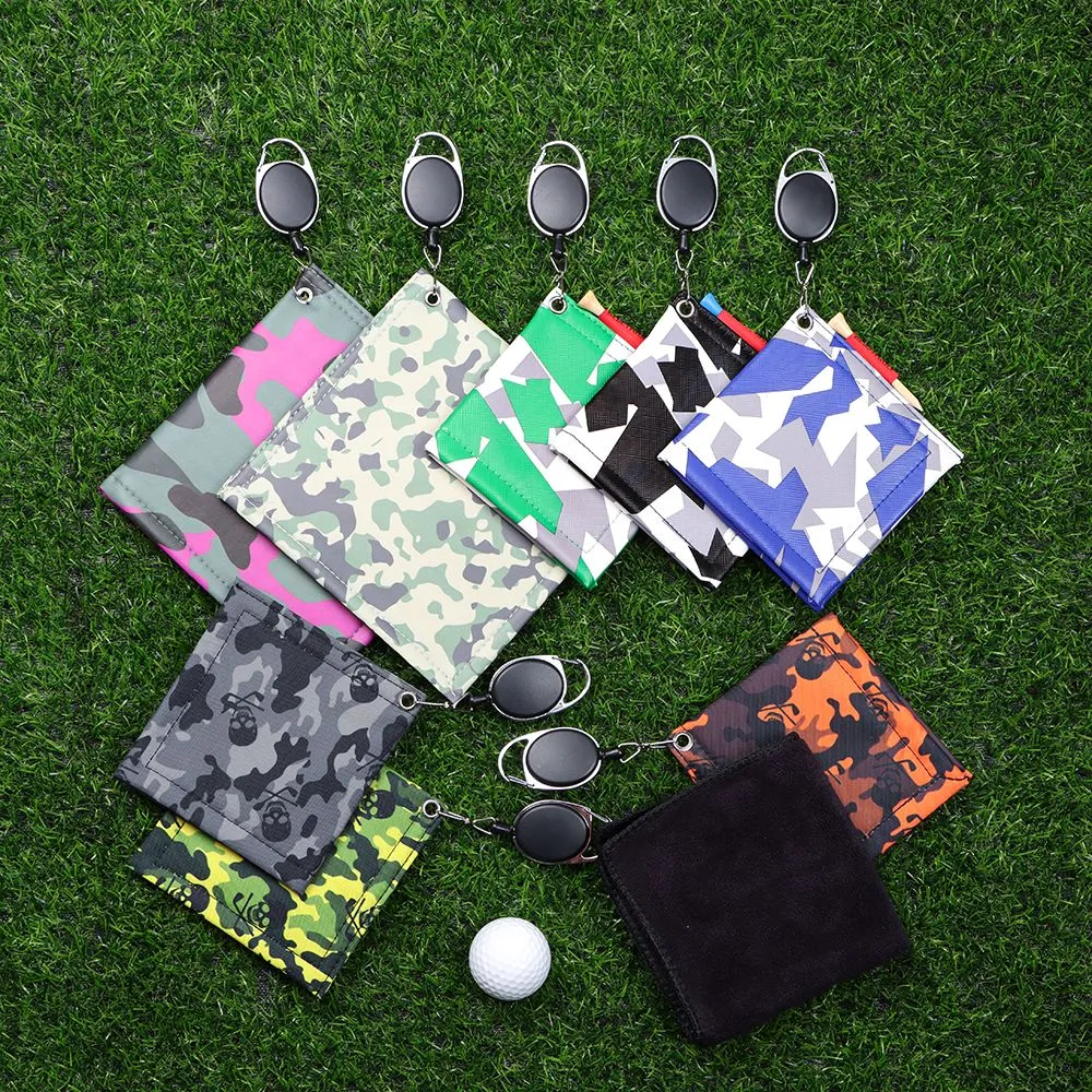 Waterproof Golf Ball Cleaning Towel with Retractable Carabiner | PU ...