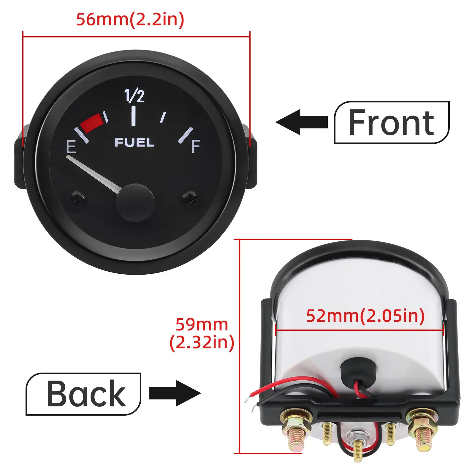 DHgate.com:240-330Ω 52mm White LED Digital Fuel Level Gauge with Float ...