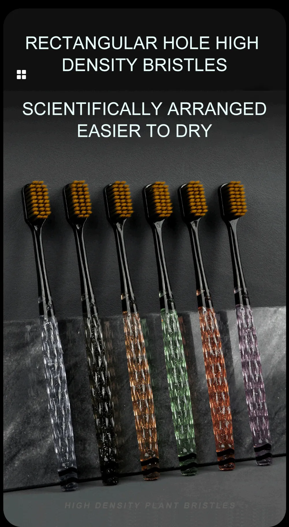 Colorful Crystal Handle Toothbrushes with Soft Bristles for Family ...