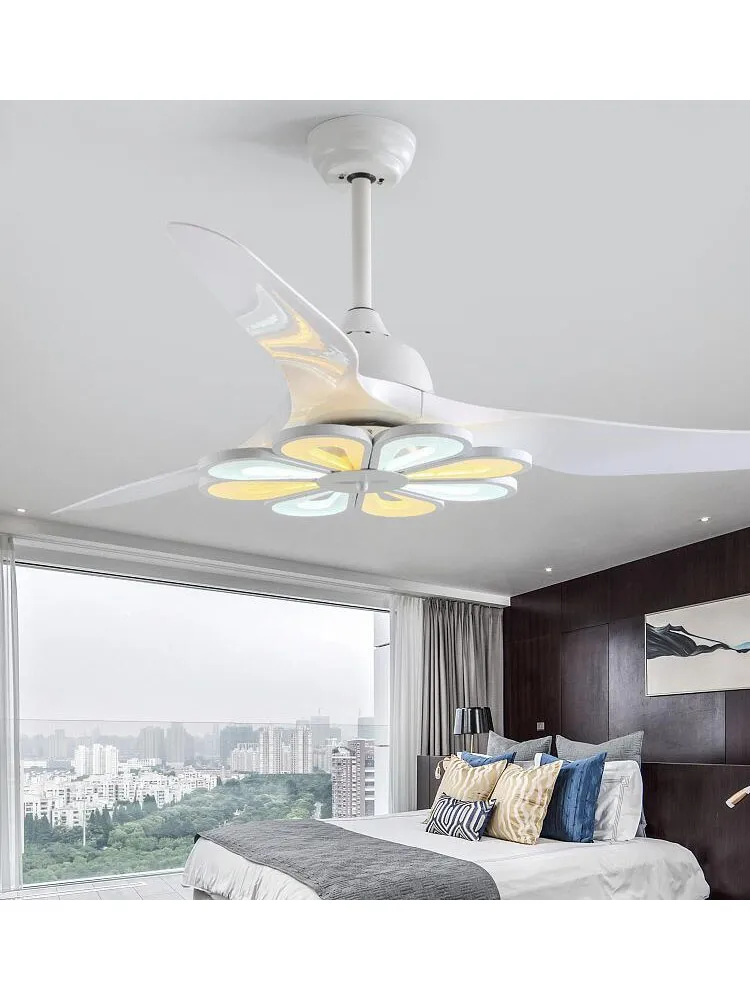3-Color LED Ceiling Fan with Remote - Modern Light Fan Combo for Living ...