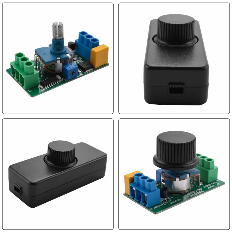 Dimmable Inline LED Electronic Low Voltage Dimmer Switch With Rotary ON ...